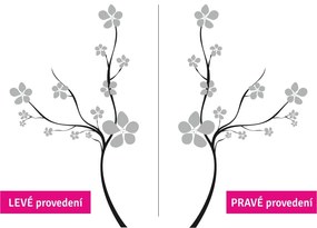 WALLVINIL Samolepky na zeď - Keř s květy Barva: Stříbrná, Velikost: 124x72 cm, Pravá / Levá: LEVÁ (rostlina je nakloněna doleva)