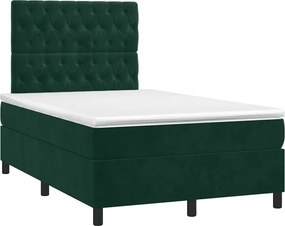 Box spring postel s matrací tmavě zelená 120 x 200 cm samet 3143196