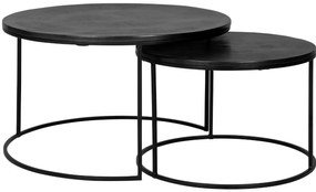 Černý kovový set dvou konferenčních stolků Richmond Bolder 60/80 cm