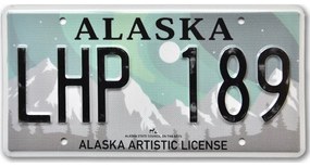 Americká SPZ Alaska Aurora Borealis LHP 189