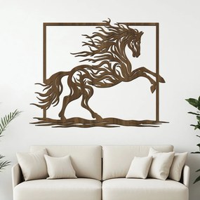 dřevo života Dřevěný obraz HORSE Zvolte rozměr (cm): 95x74, Zvolte barvu dekoru: Ořech
