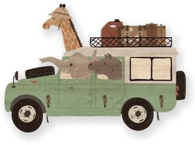 Zelený dětský nástěnný věšák Safari Van - Little Nice Things