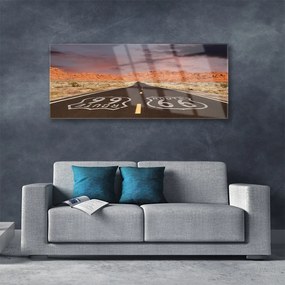 Plexisklo-obraz Dálnice Cesta Poušť 125x50 cm