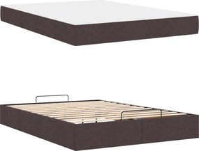 Rám postele s matrací 2 ks Žlutohnědá textil 3399504