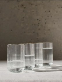 Sinsay - Sada rýhovaných sklenic se zlatým okrajem 4 pack - clear