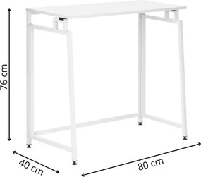Skládací psací stůl 80x40x76 cm SPRINGOS HF0057 bílý