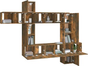 10dílný set TV skříněk kouřový dub kompozitní dřevo 3120320