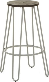 Šedá/v tmavě přírodní barvě barová stolička z jilmového dřeva (výška sedáku 75 cm) District – Premier Housewares