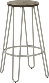 Šedá/v tmavě přírodní barvě barová stolička z jilmového dřeva (výška sedáku 75 cm) District – Premier Housewares
