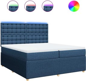 Box spring postel s matrací modrá 200x200 cm textil 3294483