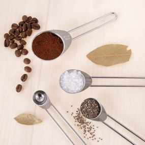 Orion Kuchyňské odměrky do dóz, sada 4Ks kovové, od 1,25ml po 15ml