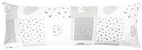 Bellatex POVLAK na relaxační polštář, Srdce patchwork šedý - 45x120 cm
