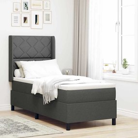 Postel s boxspringem s polštářem Tmavě šedá 200 x 80 cm textil 3341673