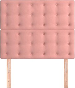 Čelo postele růžové 80x5x118/128 cm sametové 3116801