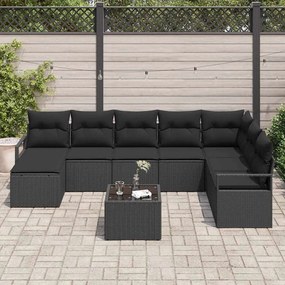 Set pohovek 9 ks Černá polyratan 3346513