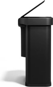 Černý ocelový odpadkový koš 34+24 l na tříděný odpad/bezdotykový Dual Sensor – simplehuman
