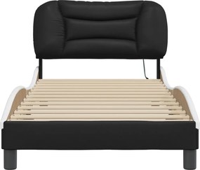 Rám postele s LED bez matrace Hvar černý a bílý 90x190 cm 3213904