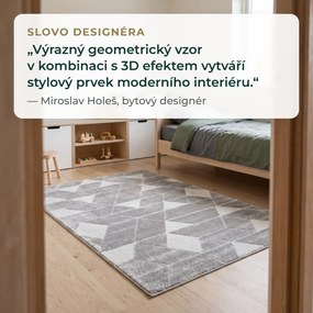 Angel Carpet, Kusový koberec Aurora 11 Grey, 120x170, šedá, kancelář