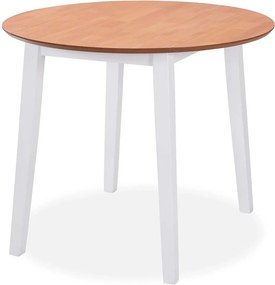 Jídelní set 5 kusů, MDF a kaučukovníkové dřevo, bílý 274943