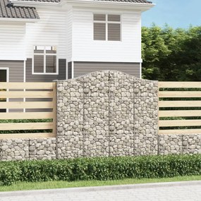 Klenutý gabionový koš 200 x 50 x 180/200 cm pozinkované železo 153399
