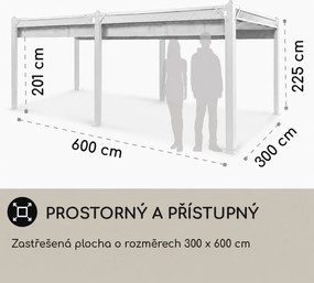Blumfeldt Pantheon Cortina, pavilon, se střechou, 3x6 m, 4 boční díly