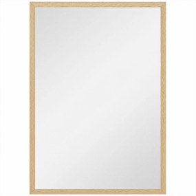 HOMCOM Nástěnné zrcadlo 50 x 70 cm Dekorativní zrcadlo se 4 háčky, obdélníkové zrcadlo do ložnice, koupelny