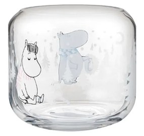 Skleněný svícen na čajovou svíčku Moomin Snowfall  Muurla