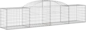 Klenuté gabionové koše 11 ks 300x50x60/80 cm pozinkované železo 3146674