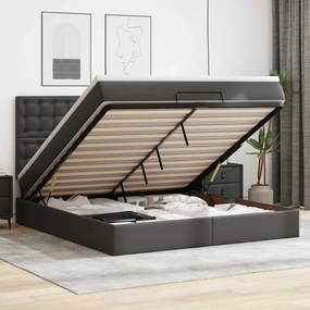 Osmanský rám postele s matrací černá 180x200cm umělá kůže 3313865