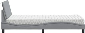 Postel s matrací Hanko světle šedá 100 x 200 cm textil 3310510