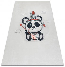 Dywany Łuszczów, Dětský kusový koberec Bambino 1129 Panda cream, 80x150, černobílá, dětský pokoj