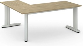 Rohový kancelářský stůl PRIMO FLEXIBLE, 180x160 cm, dub přírodní