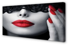 Obrazy na plátně Červené rty žena 125x50 cm