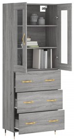 Skříň highboard šedá sonoma 69,5 x 34 x 180 cm kompozitní dřevo - Default Title