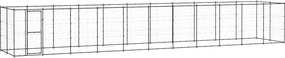 vidaXL Venkovní psí kotec pozinkovaná ocel 26,62 m² [3082302] Barva: Černá