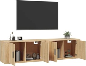 Nástěnné TV skříňky 2 ks dub sonoma 80 x 34,5 x 40 cm 3188353