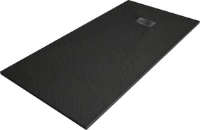 Mexen Hugo, obdélníková sprchová vanička SMC 170 x 90 cm, černá, černá krytka, 42709017-B