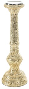 SKLENĚNÝ SVÍCEN MELIA (FI) 13X40 CM ZLATÁ