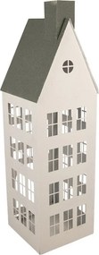 Sada 3 ks velkých kovových svícnů Domek - 38*38*142 / 26*26*105 / 18*18*63 cm