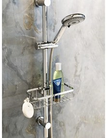 Samodržící koupelnová polička z nerezové oceli ve stříbrné barvě Floresta – Wenko