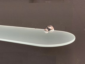 Amirro Polička doplněk doplňky nábytek SHELF GLASS - 59 x 12 cm z mléčného skla oválná včetně úchytů 100-173