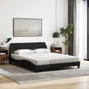 Postel s matrací Dover černá 160 x 200 cm textil 3208426