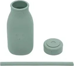 KikkaBoo Láhev s brčkem Platinum Silicone Sage 200ml