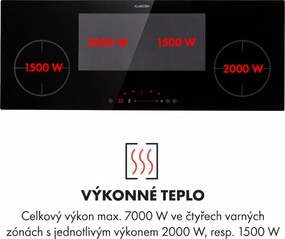 Klarstein Delicatessa 90 Slim, indukční varná deska, vestavná, 7000 W, 4 zóny