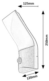Rabalux 77172-LED Venkovní nástěnné svítidlo se senzorem TOLNA LED/10W/230V IP54