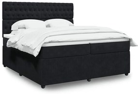 Box spring postel s matrací černá 200x200 cm samet 3294738