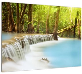 Obraz Huai Mae Kamin vodopádu v lese (70x50 cm)