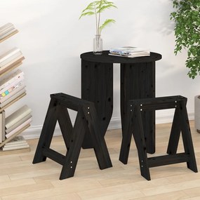 vidaXL Stoličky 2 ks 40 x 40 x 45 cm masivní borové dřevo [823661] Barva: Černá