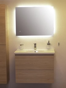Amirro Zrcadlo do koupelny na zeď do pokoje do ložnice do předsíně na chodbu AMBIENTE 60 x 80 cm s LED podsvícením  po celém obvodu a dotykovým senzorem 410-968