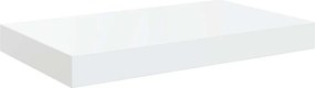 Plovoucí nástěnné police 2 ks bílé vysoký lesk 40x23,5x3,8 cm MDF 323743
